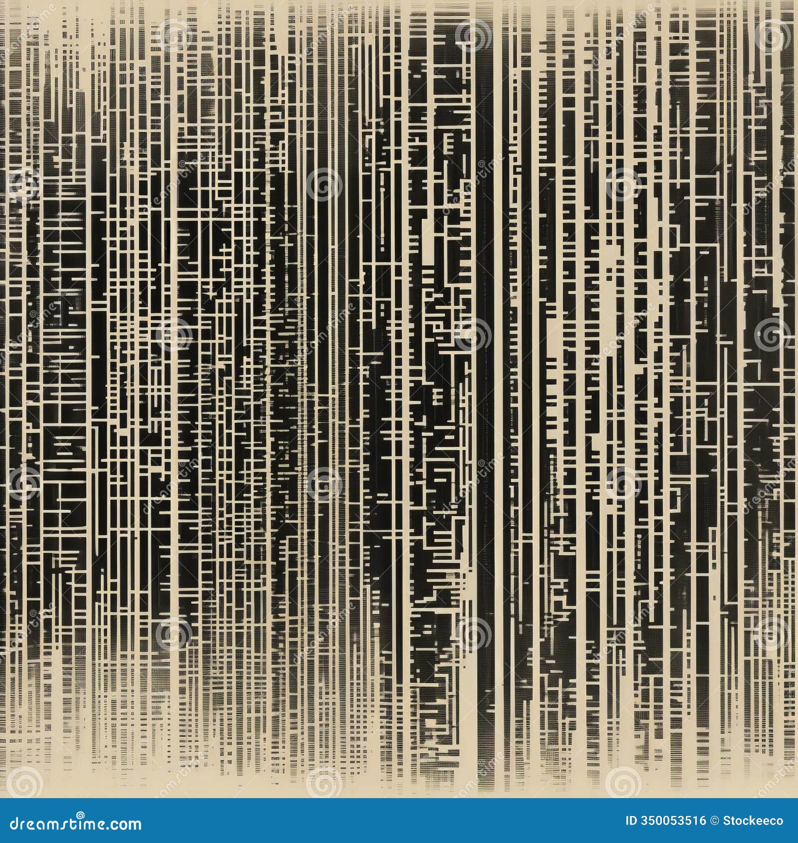 Wavey Barcode Artwork with Black and White Ink Design Stock ...