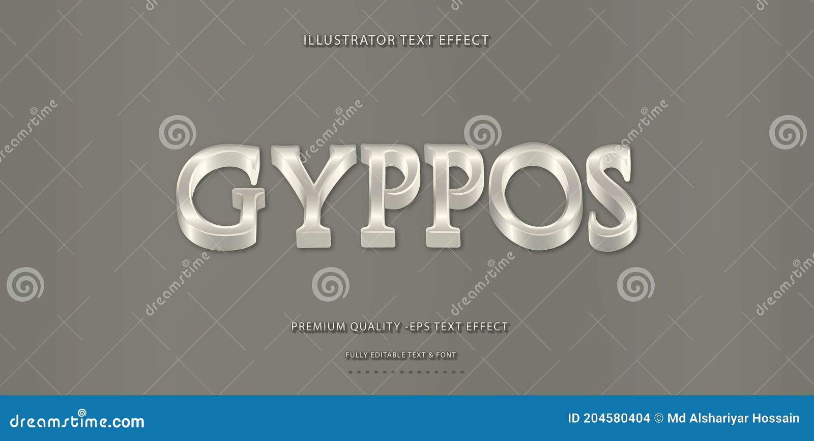 Wavey Gyppos Text Style with Butterfly White Accent Stock Vector ...
