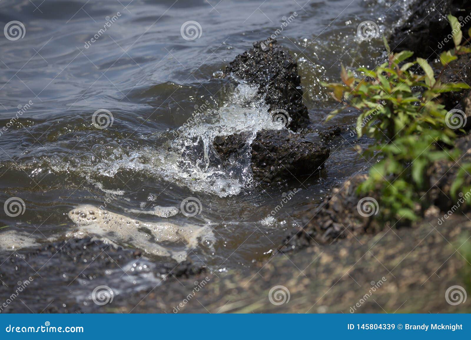 Waves Hitting Rocks on Lake Shore Stock Image - Image of freshness ...
