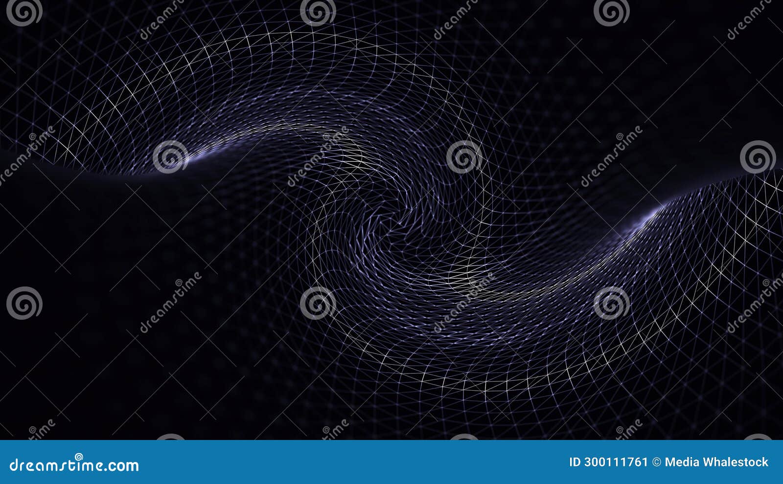 Waving Abstract Volume Texture in Endless Motion on Black Background ...