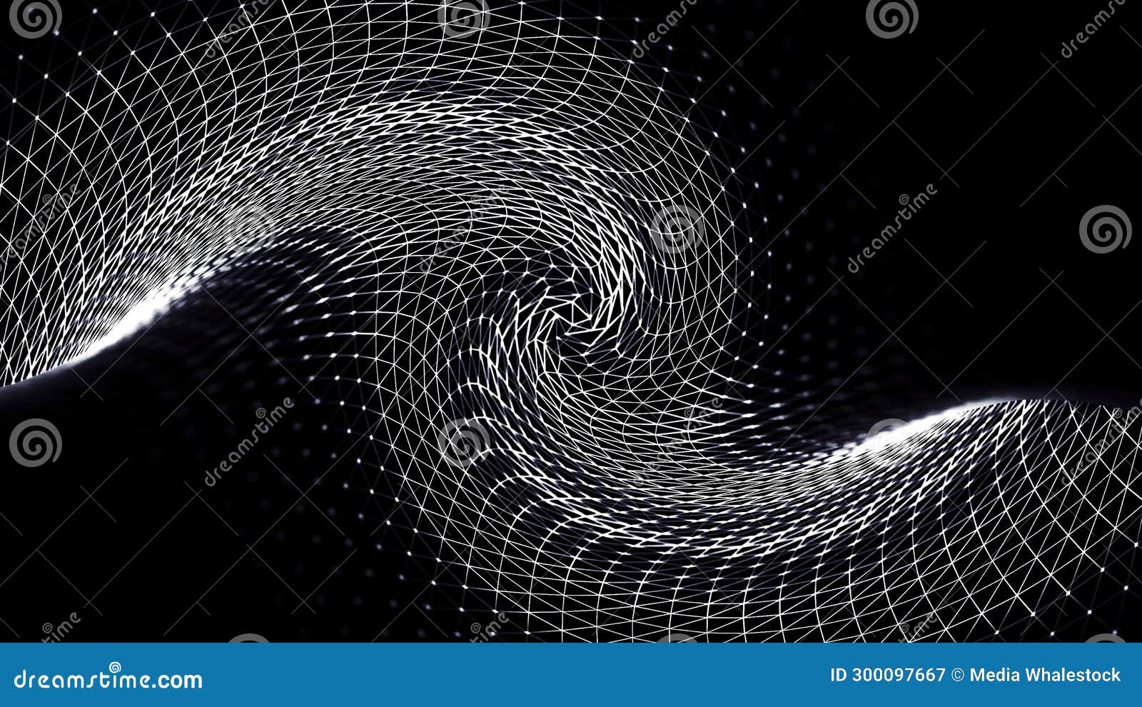 Waving Abstract Volume Texture in Endless Motion Rotating on Black ...