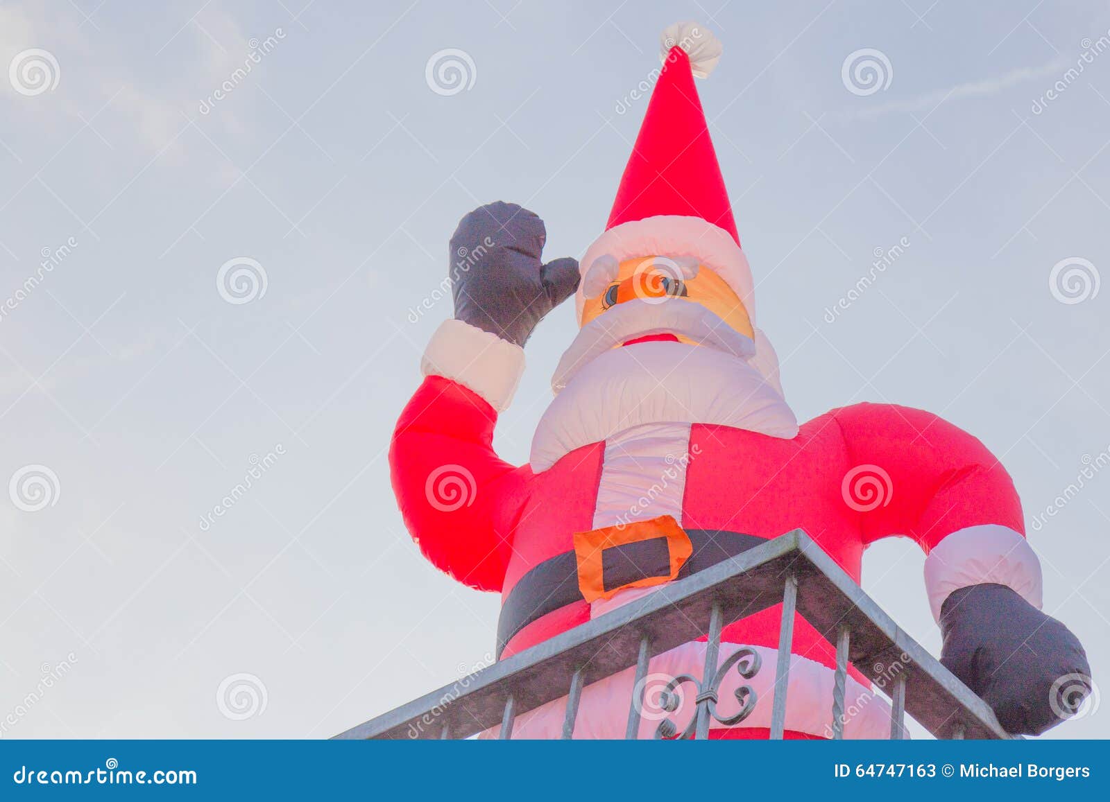 Waving air santa claus stock image. Image of cloudy, christmas - 64747163