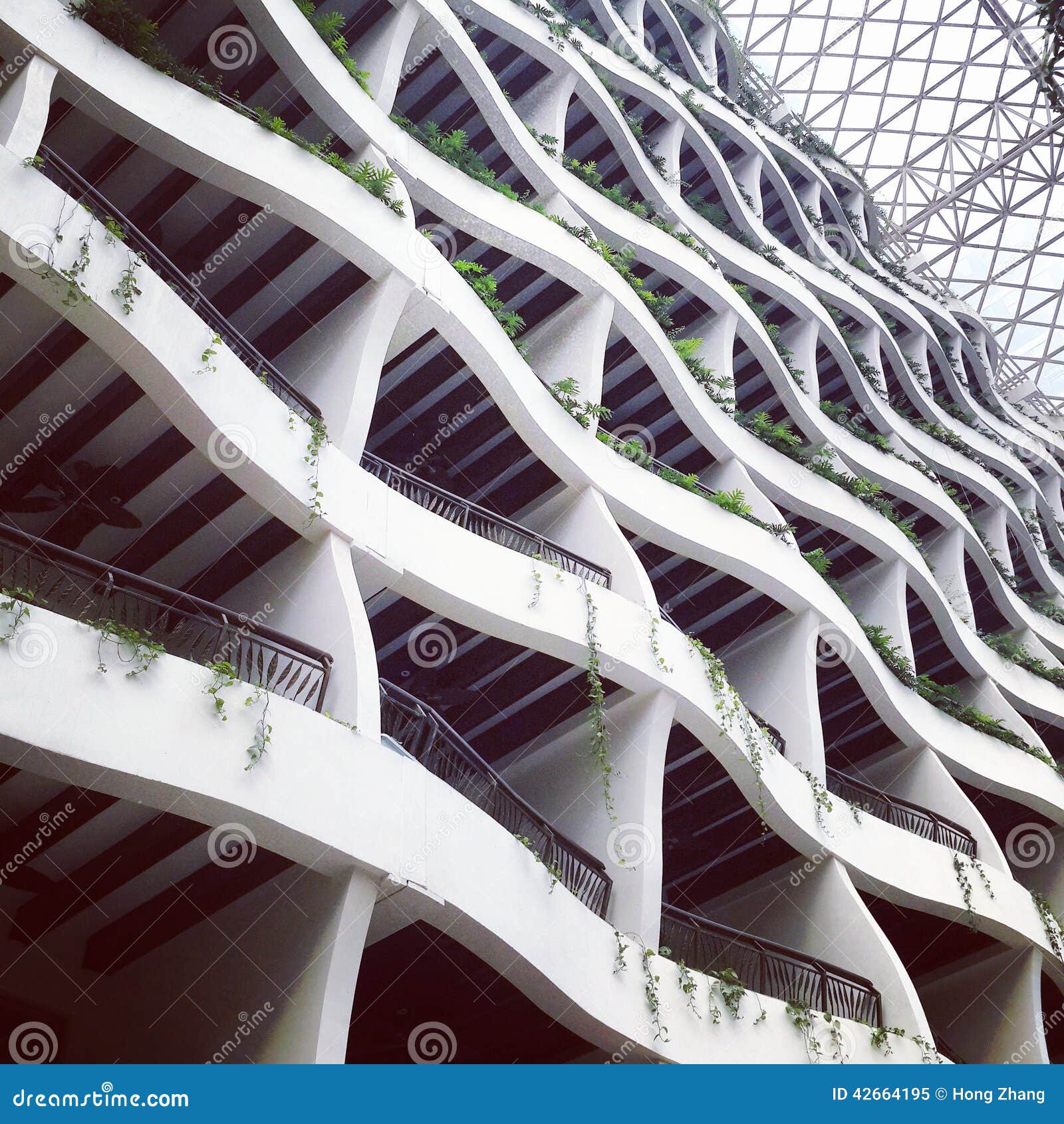 Waving architecture stock image. Image of balconies, white - 42664195