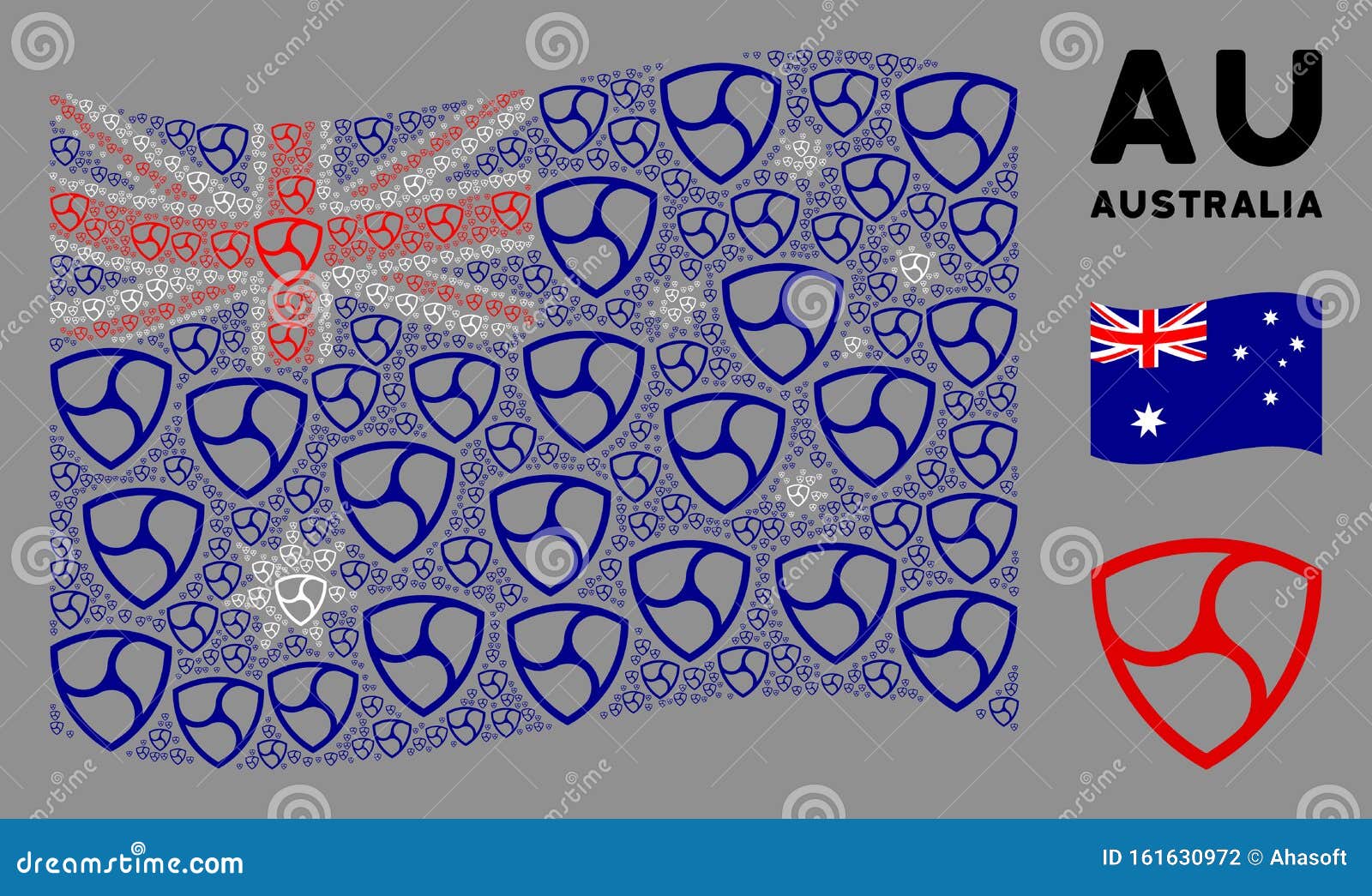 Waving Australia Flag Composition of Trinity Shield Icons Stock Vector ...