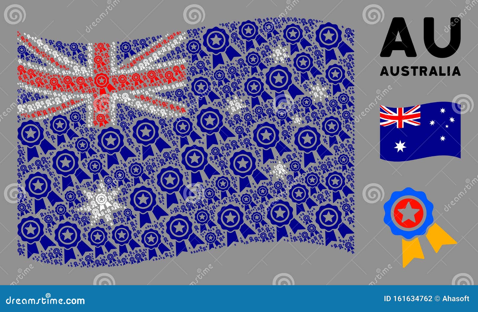 Waving Australia Flag Pattern of Quality Items Stock Vector ...