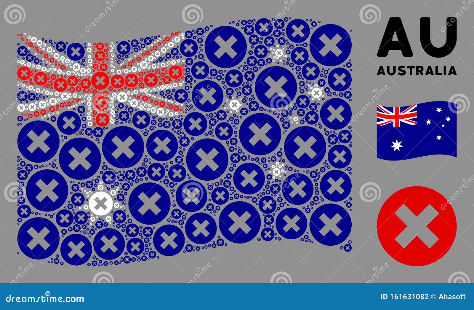 Waving Australia Flag Pattern of Cancel Items Stock Vector ...