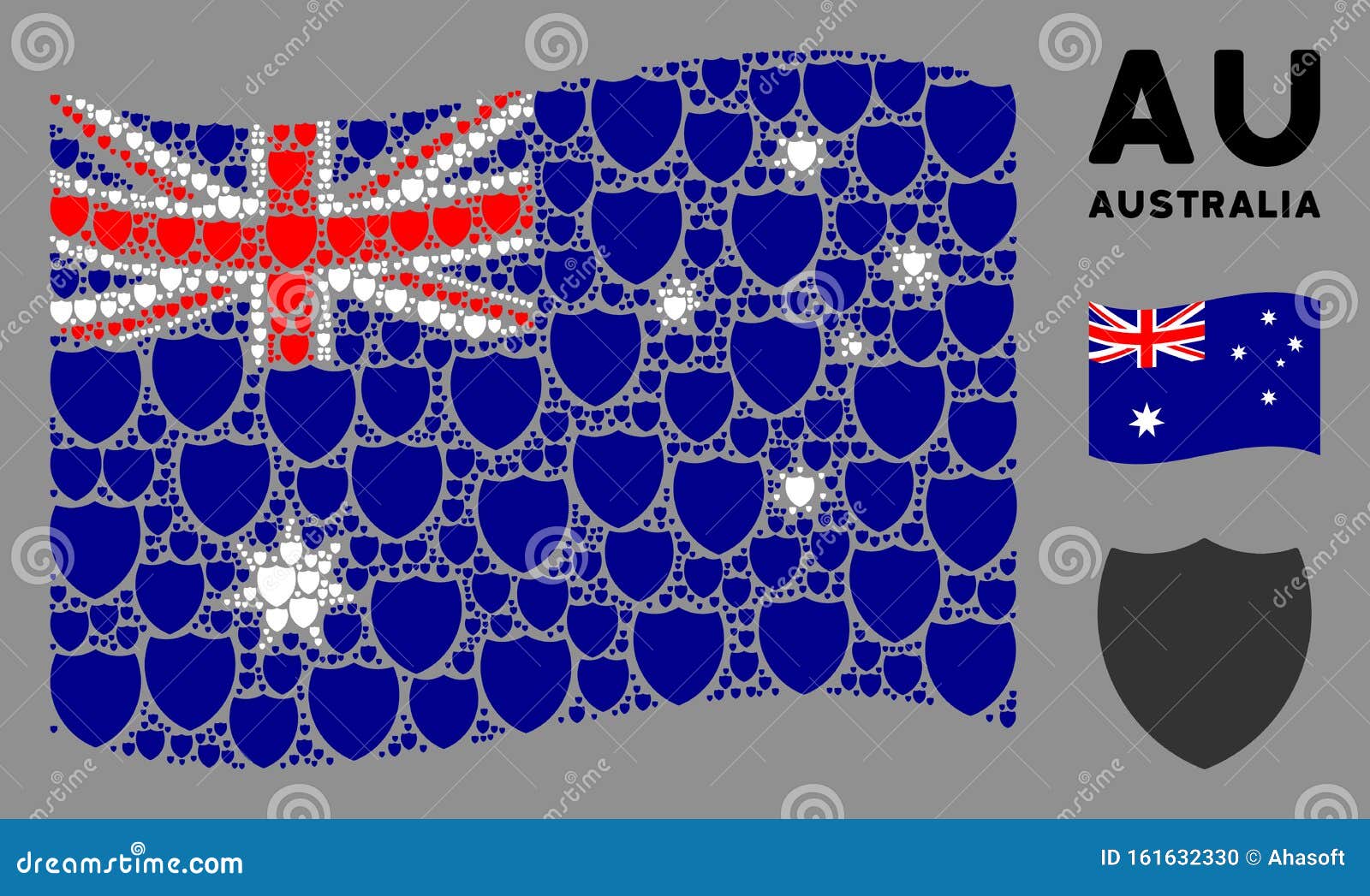 Waving Australia Flag Composition of Shield Items Stock Vector ...
