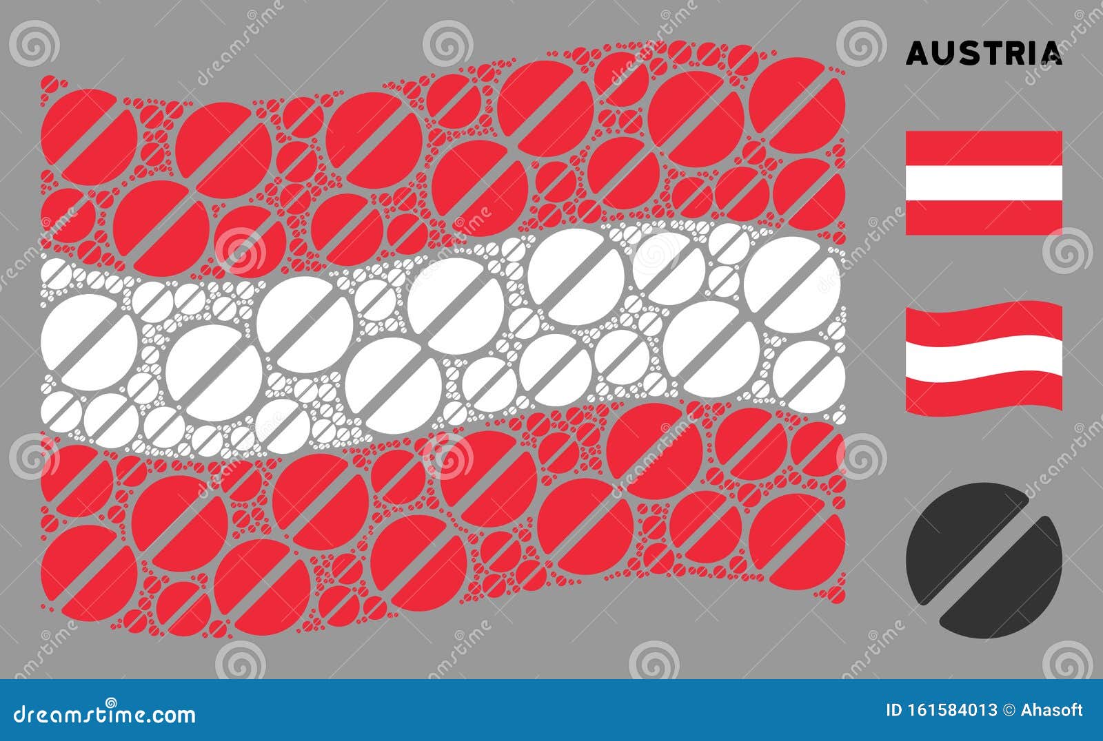 Waving Austria Flag Pattern of Pharmacy Tablet Icons Stock Vector ...