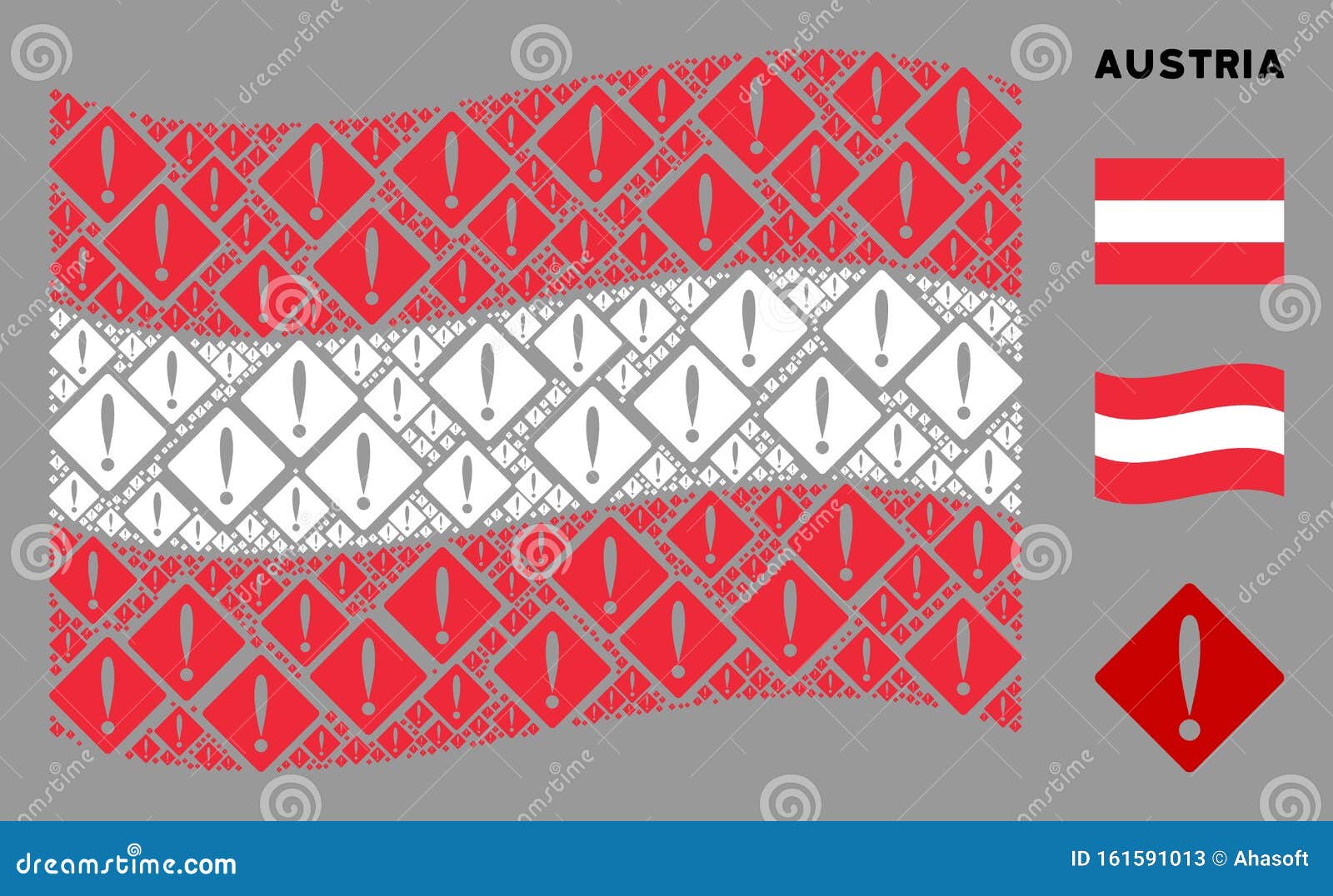 Waving Austria Flag Pattern of Problem Icons Stock Vector ...