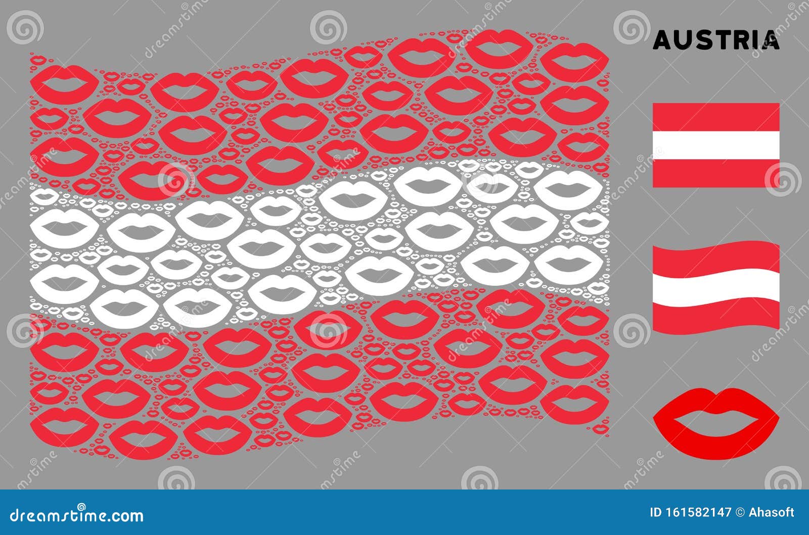 Waving Austrian Flag Mosaic of Lips Items Stock Vector - Illustration ...