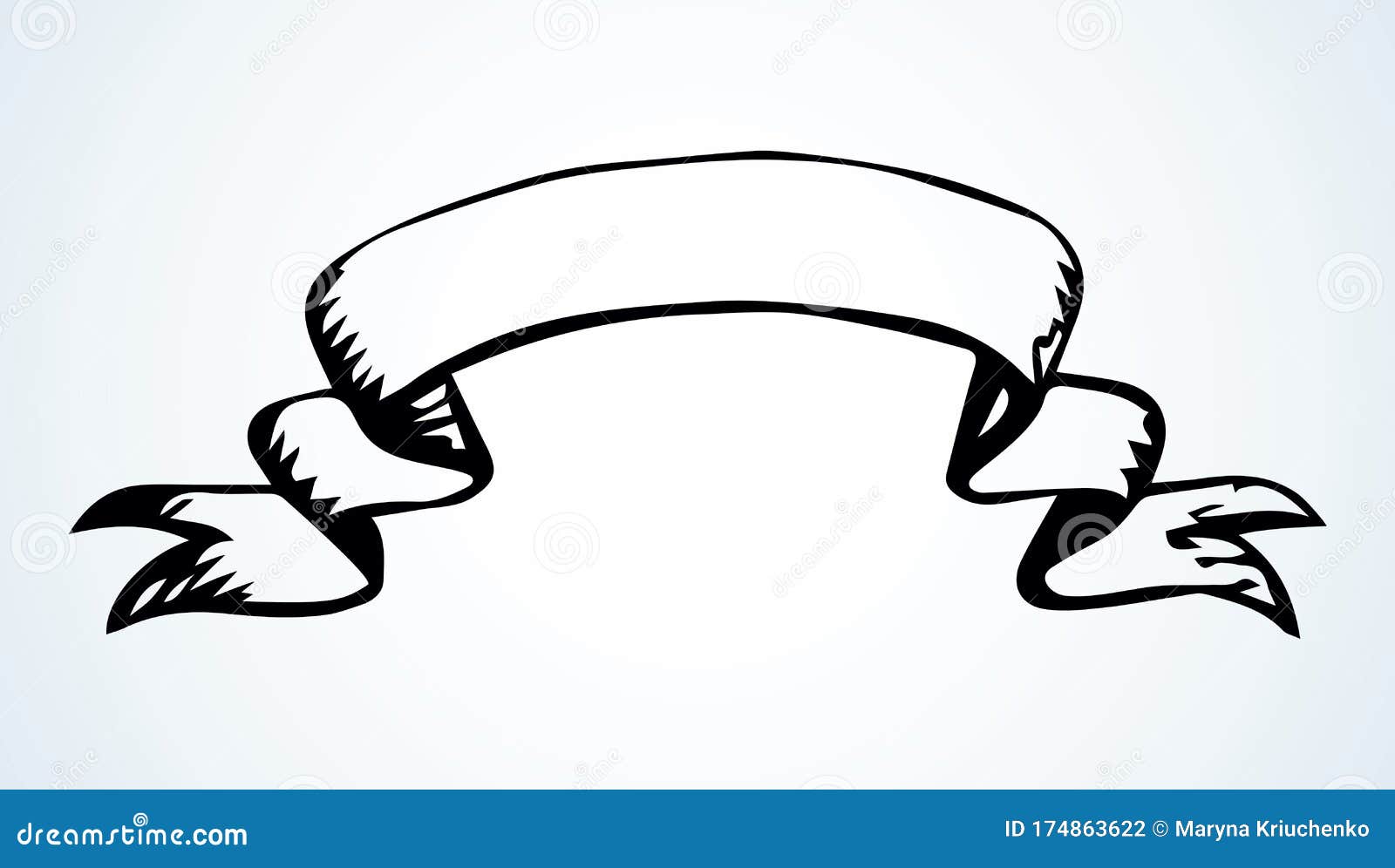 Waving Banner for the Inscription. Vector Drawing Stock Vector ...