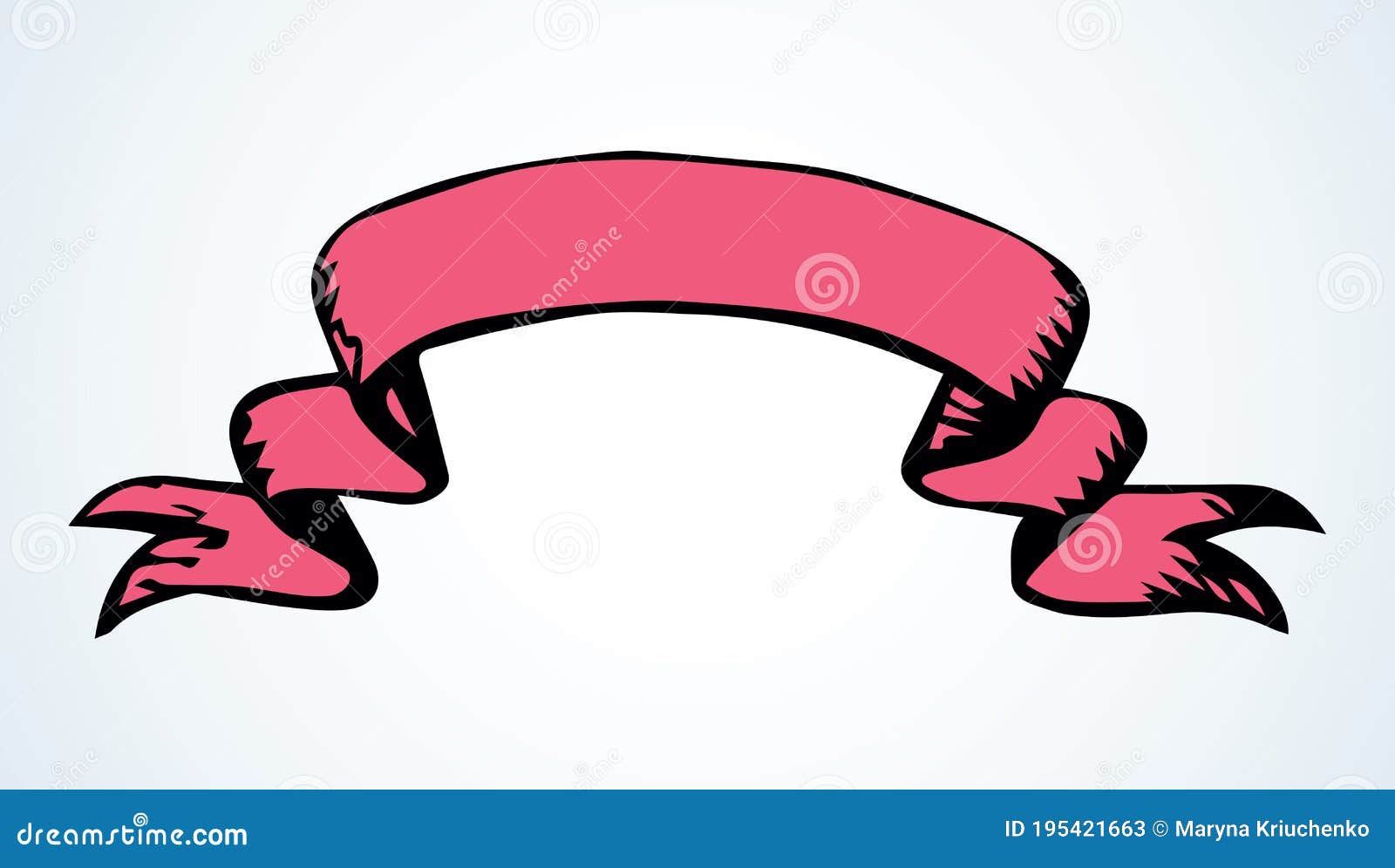 Waving Banner for the Inscription. Vector Drawing Stock Vector ...