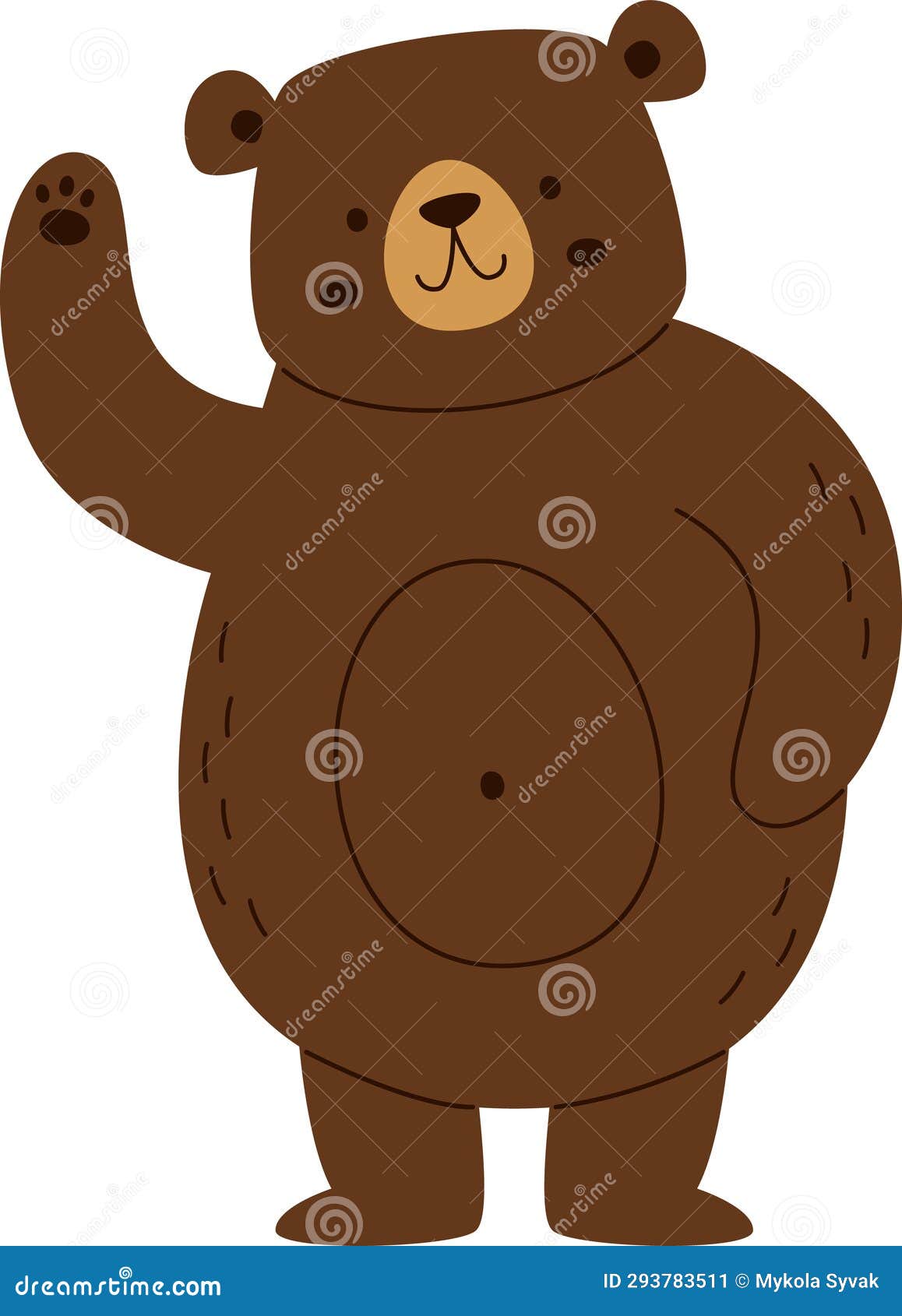 Waving Bear Animal stock vector. Illustration of wildlife - 293783511