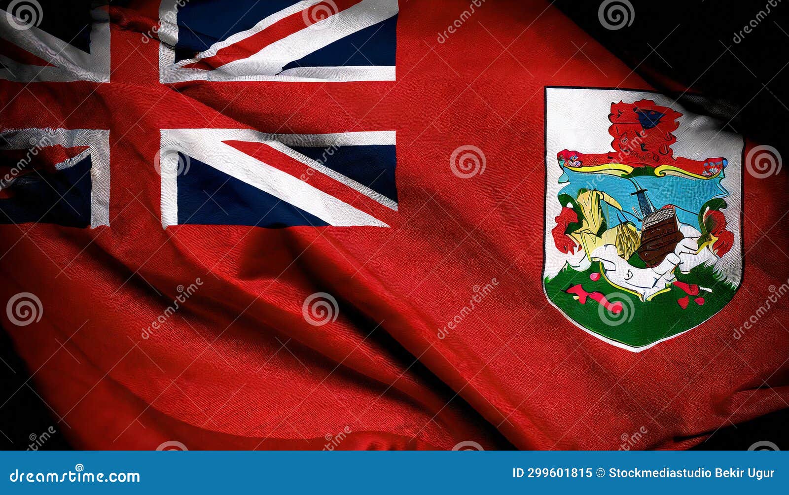 Bermuda Waving Flag stock illustration. Illustration of flying - 299601815