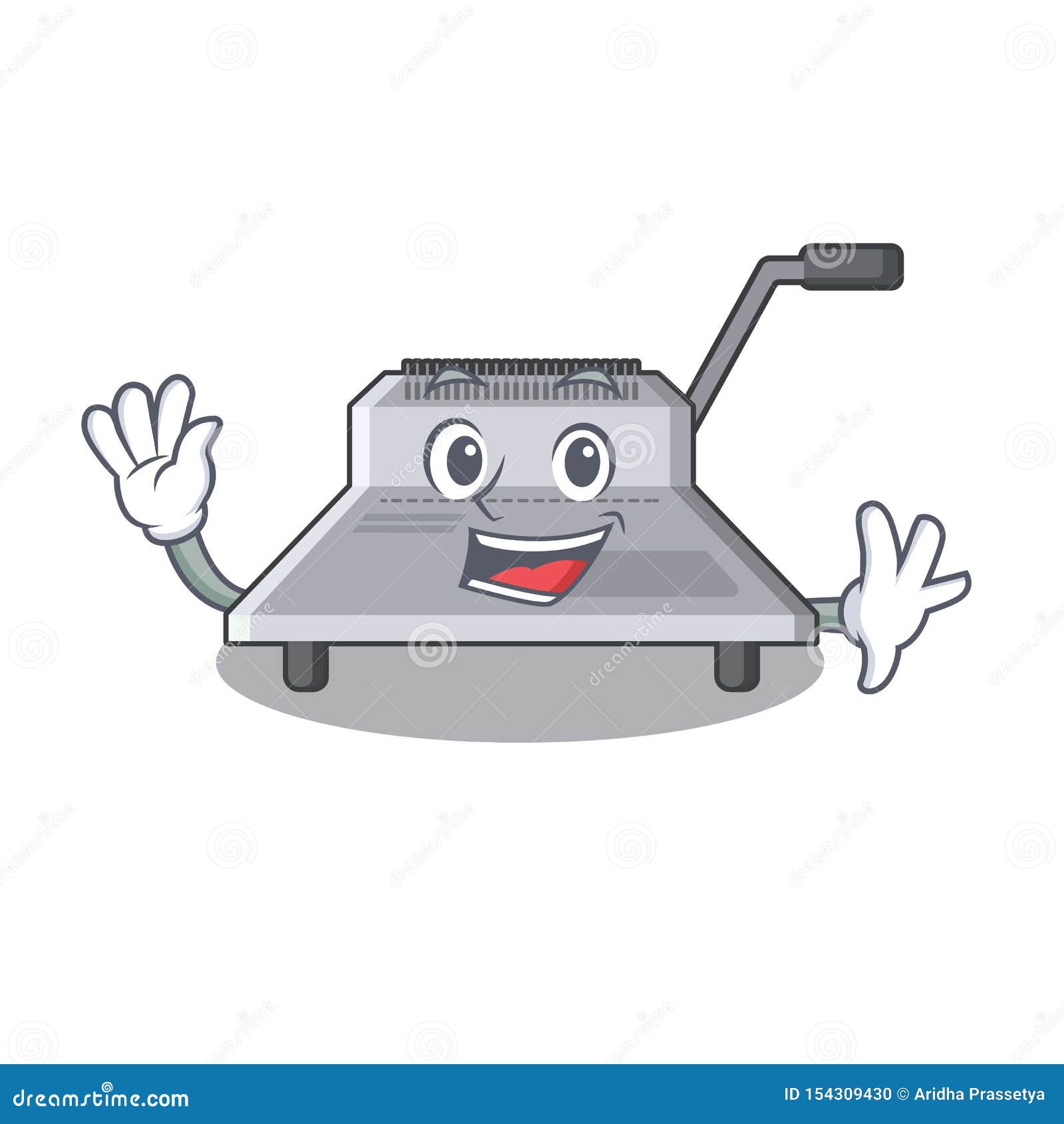 Waving Binding Machine in the Cartoon Shape Stock Vector - Illustration ...