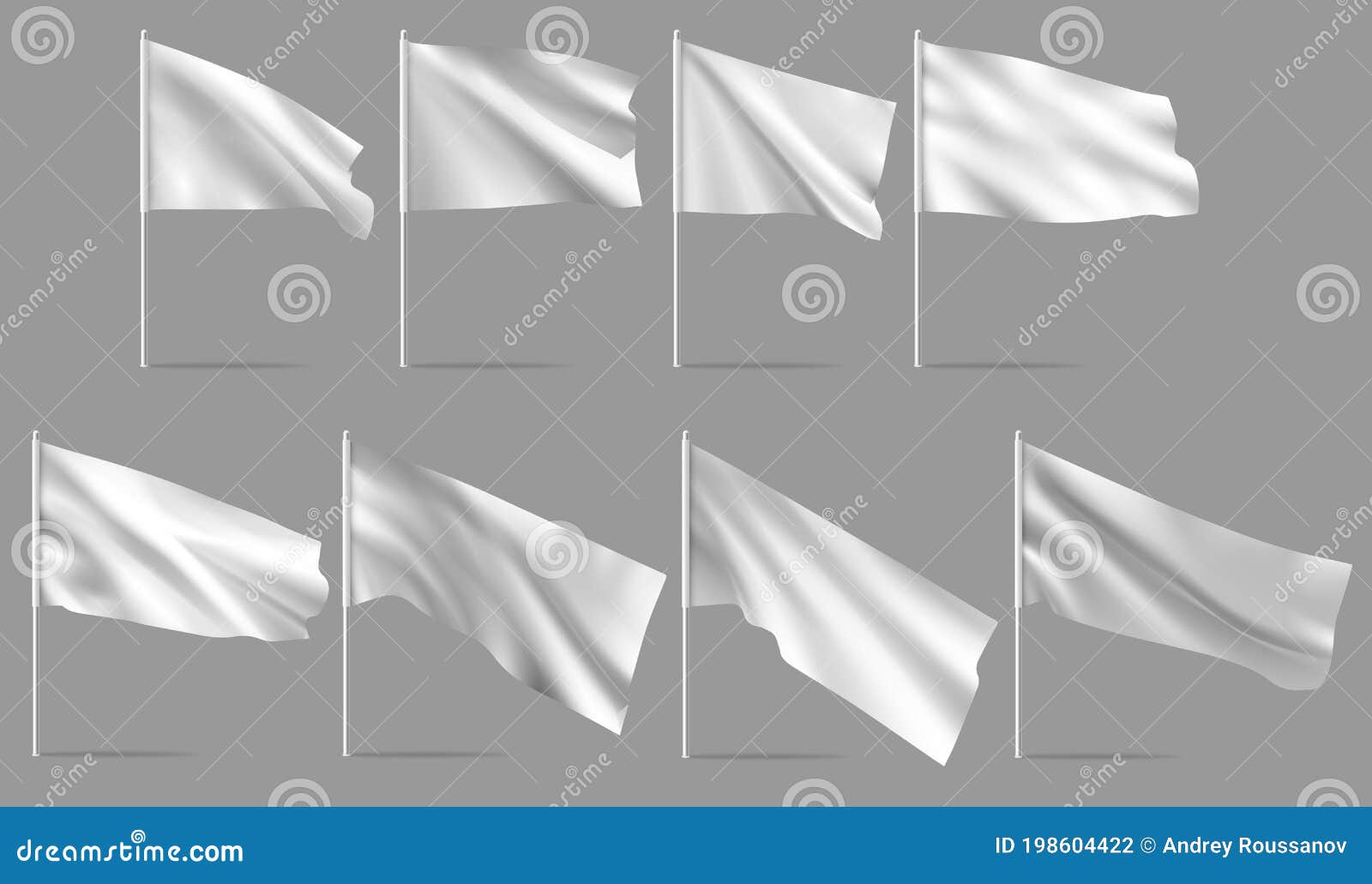 Waving Blank Flag on Flagpole. Stock Vector - Illustration of ...