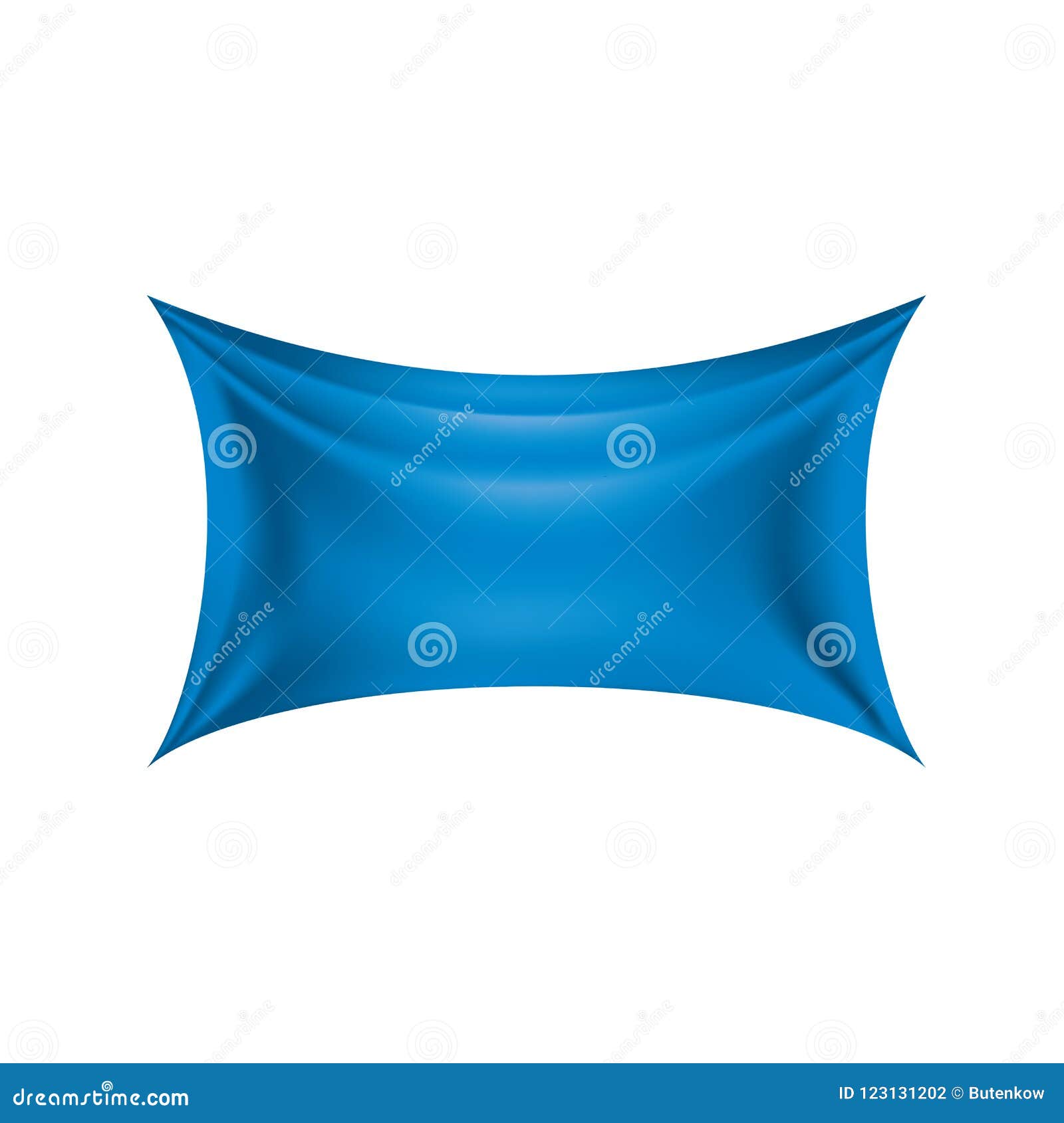 Waving the Blue Flag on a White Background Stock Vector - Illustration ...