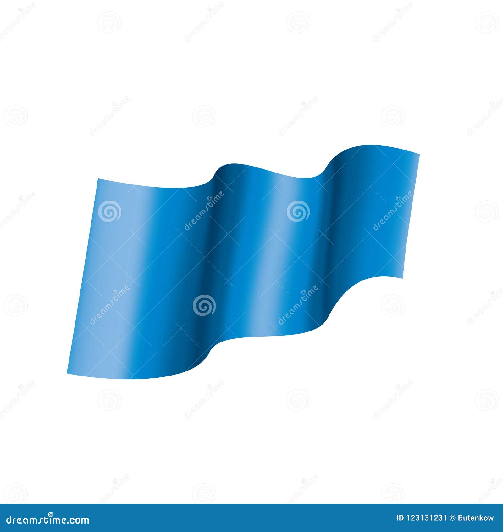 Waving the Blue Flag on a White Background Stock Vector - Illustration ...