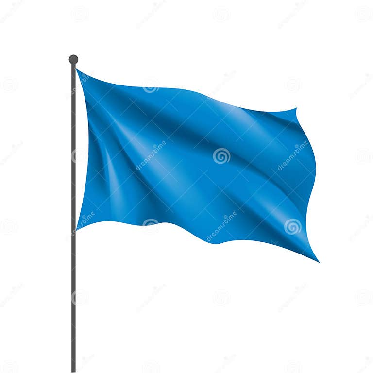 Waving the Blue Flag on a White Background Stock Vector - Illustration ...