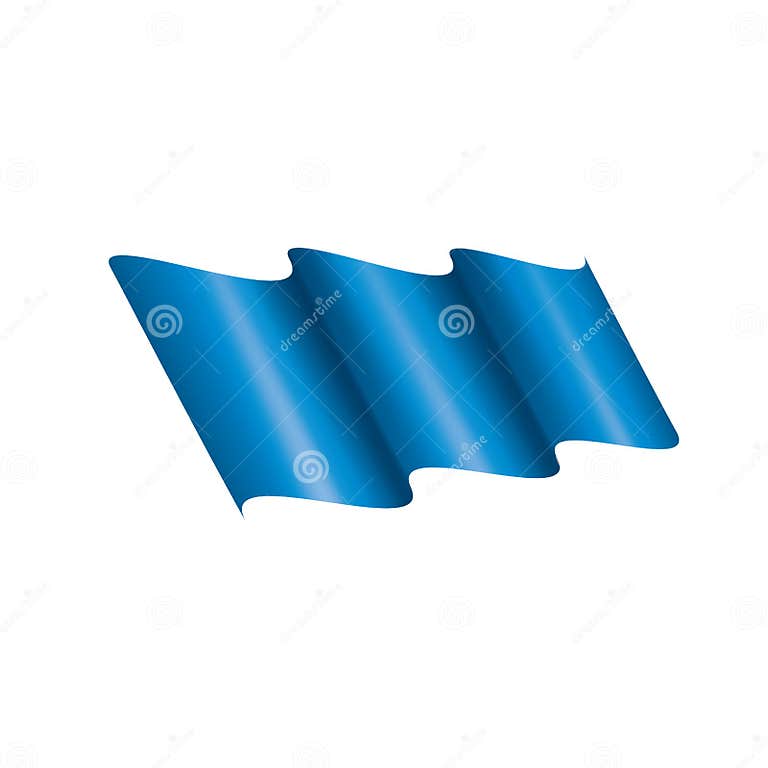 Waving the Blue Flag on a White Background Stock Vector - Illustration ...