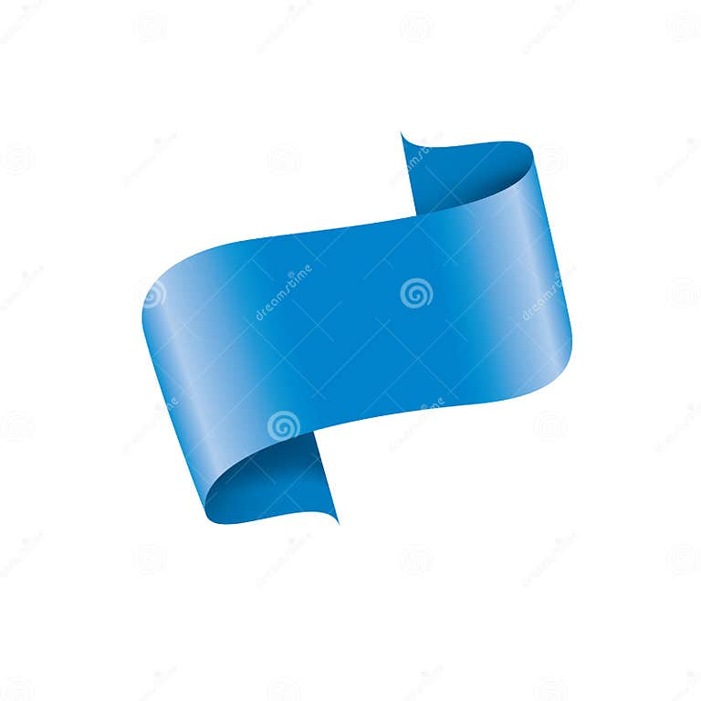 Waving the Blue Flag on a White Background Stock Vector - Illustration ...