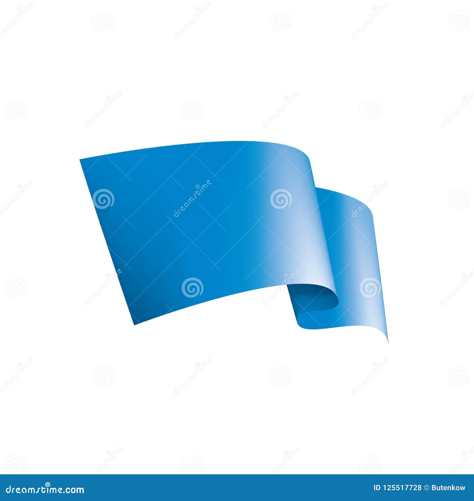 Waving the Blue Flag on a White Background Stock Vector - Illustration ...