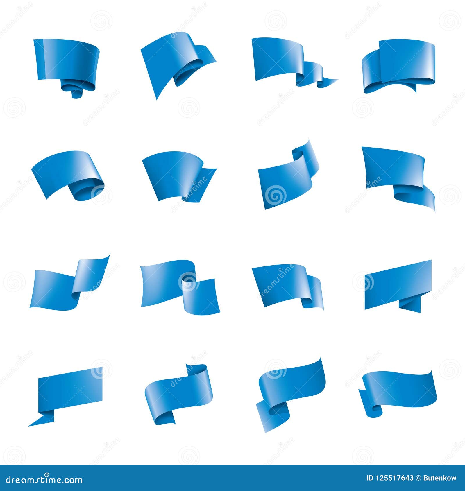 Waving the Blue Flag on a White Background Stock Vector - Illustration ...