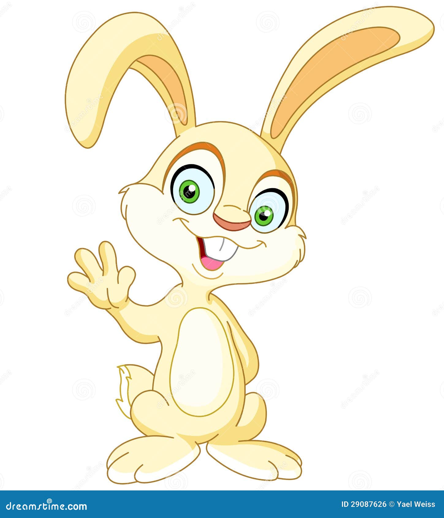 Waving bunny stock vector. Illustration of easter, painting - 29087626