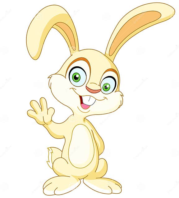 Waving bunny stock vector. Illustration of easter, painting - 29087626