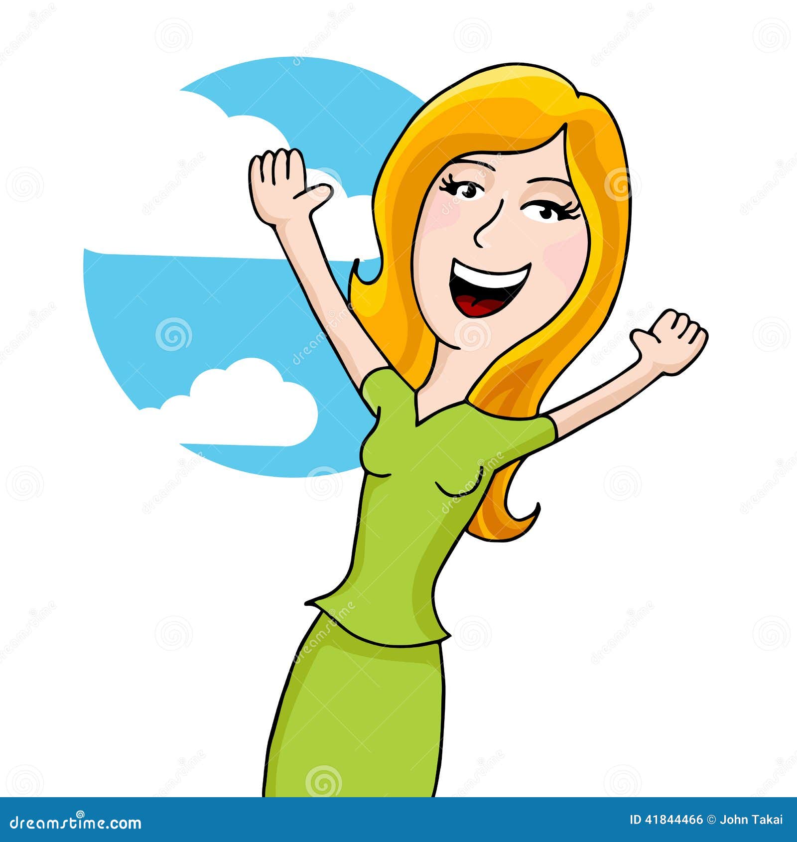 Waving Business Woman stock vector. Illustration of design - 41844466