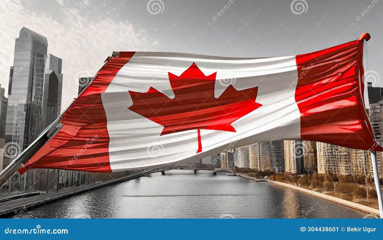 Waving Canada Flag stock illustration. Illustration of patriotic ...