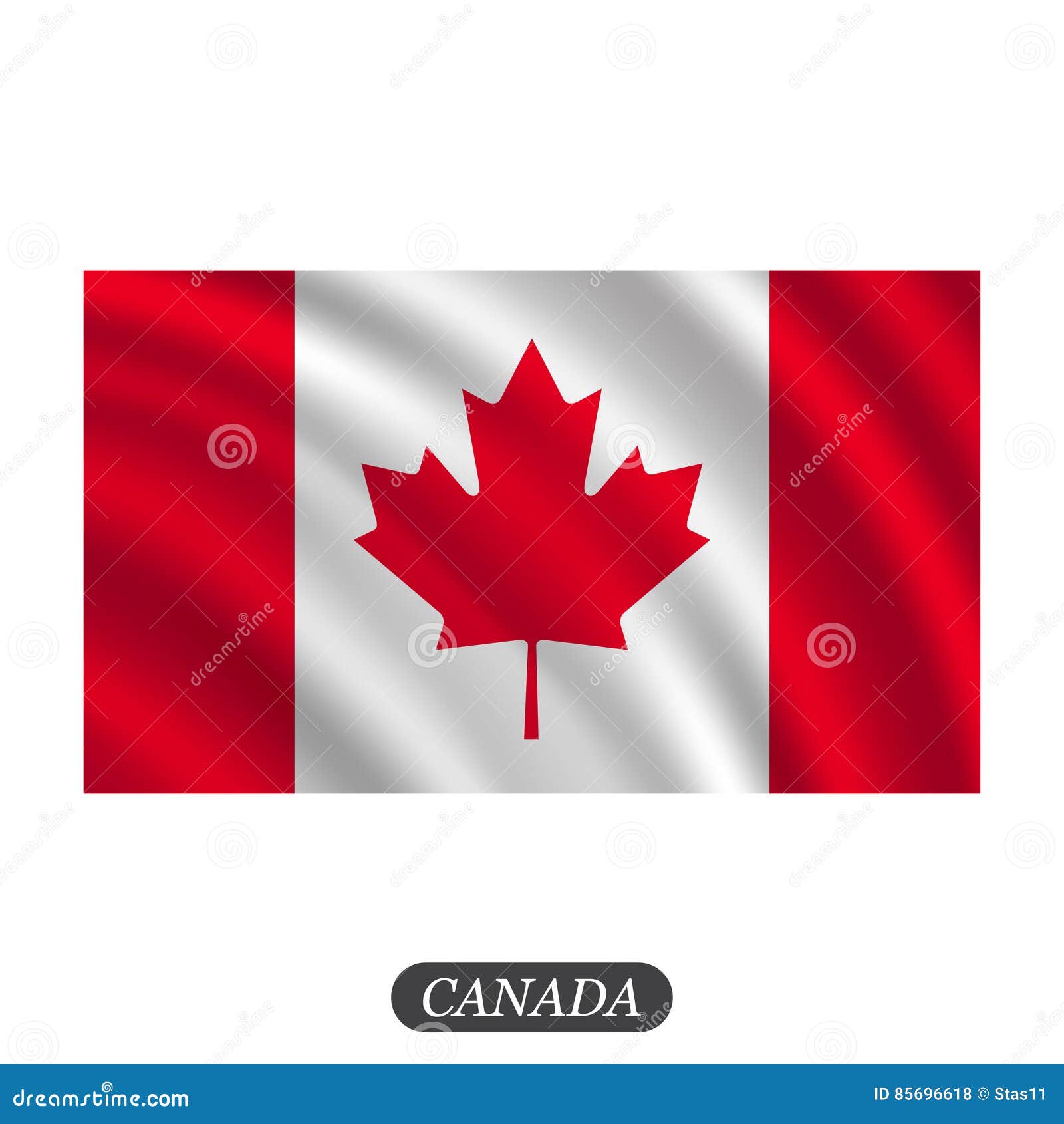 Canadian Flag Waving Vector