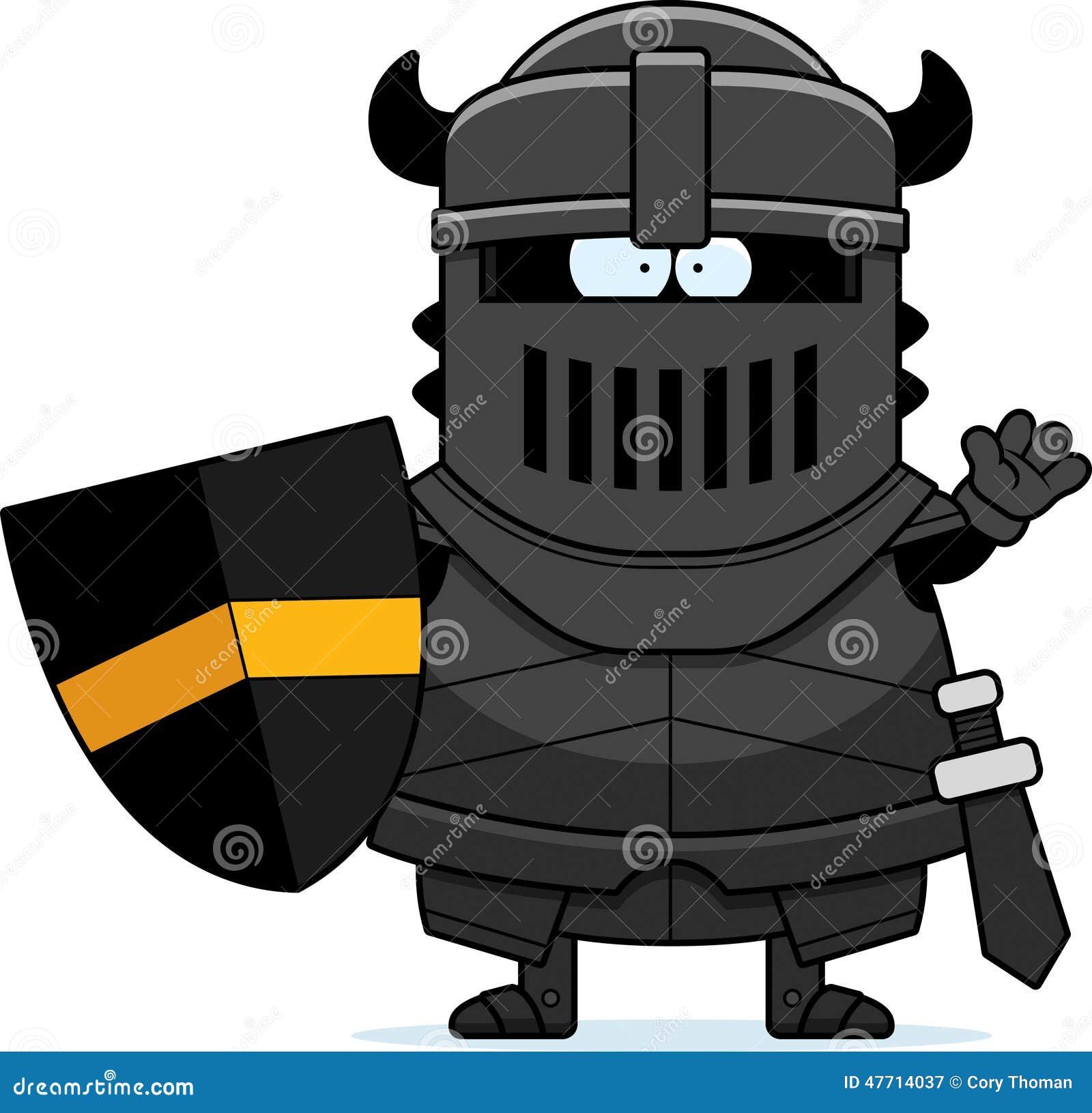Waving Cartoon Black Knight Stock Vector - Illustration of clip, black ...