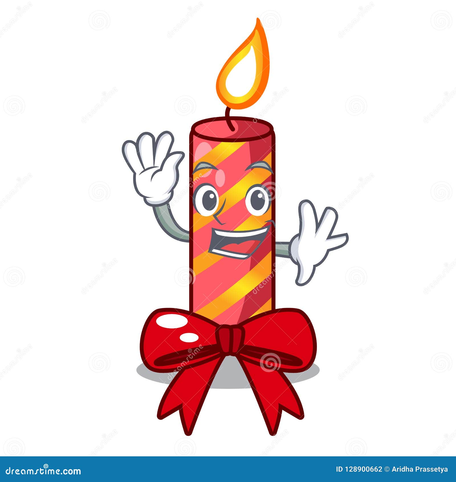 Waving Cartoon Christmas Candles on a Table Stock Vector - Illustration ...