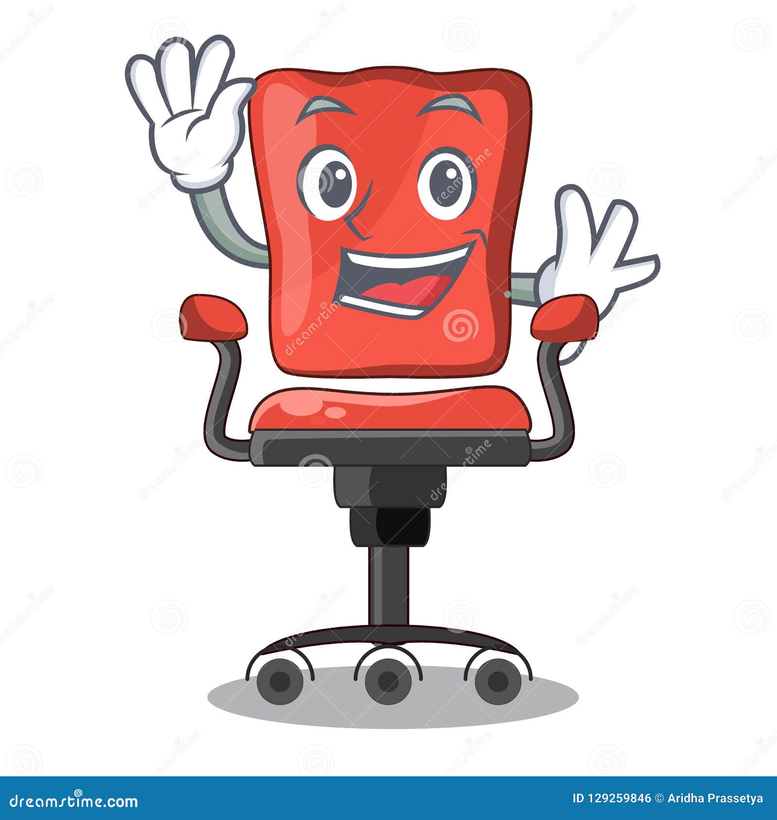 Waving Cartoon Desk Chair in the Office Stock Vector - Illustration of ...