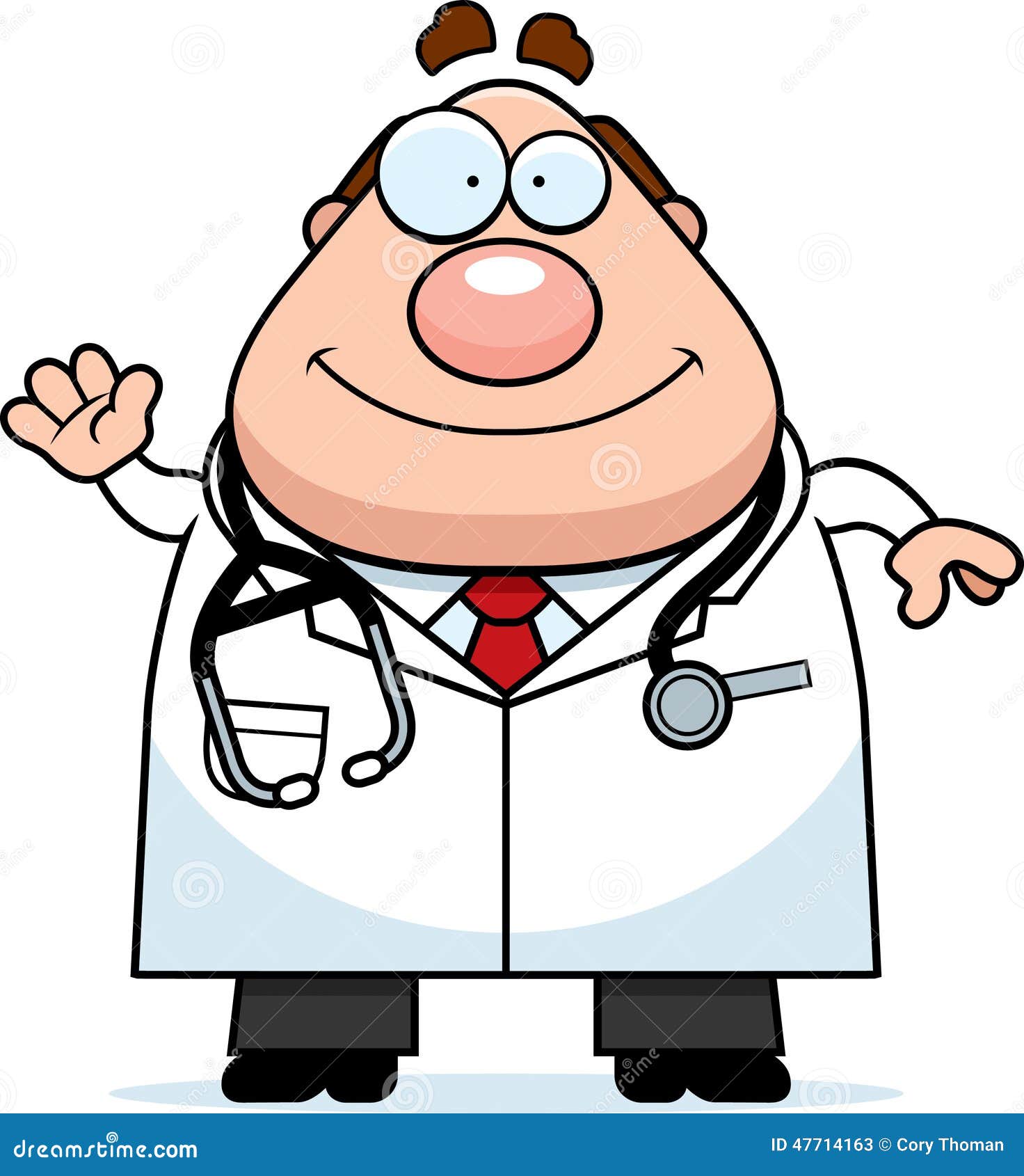 Waving Cartoon Doctor stock vector. Illustration of person - 47714163