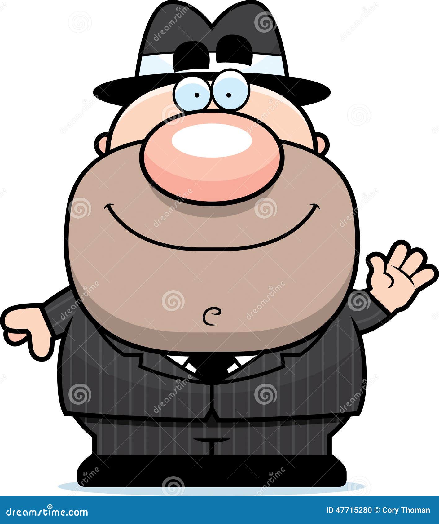 Waving Cartoon Mobster stock vector. Illustration of boss - 47715280