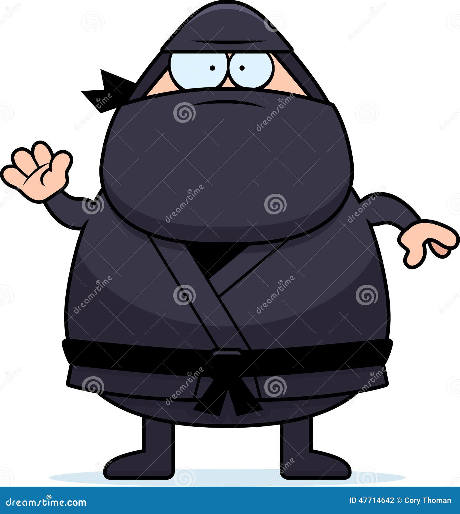 Waving Cartoon Ninja stock vector. Illustration of smiling - 47714642