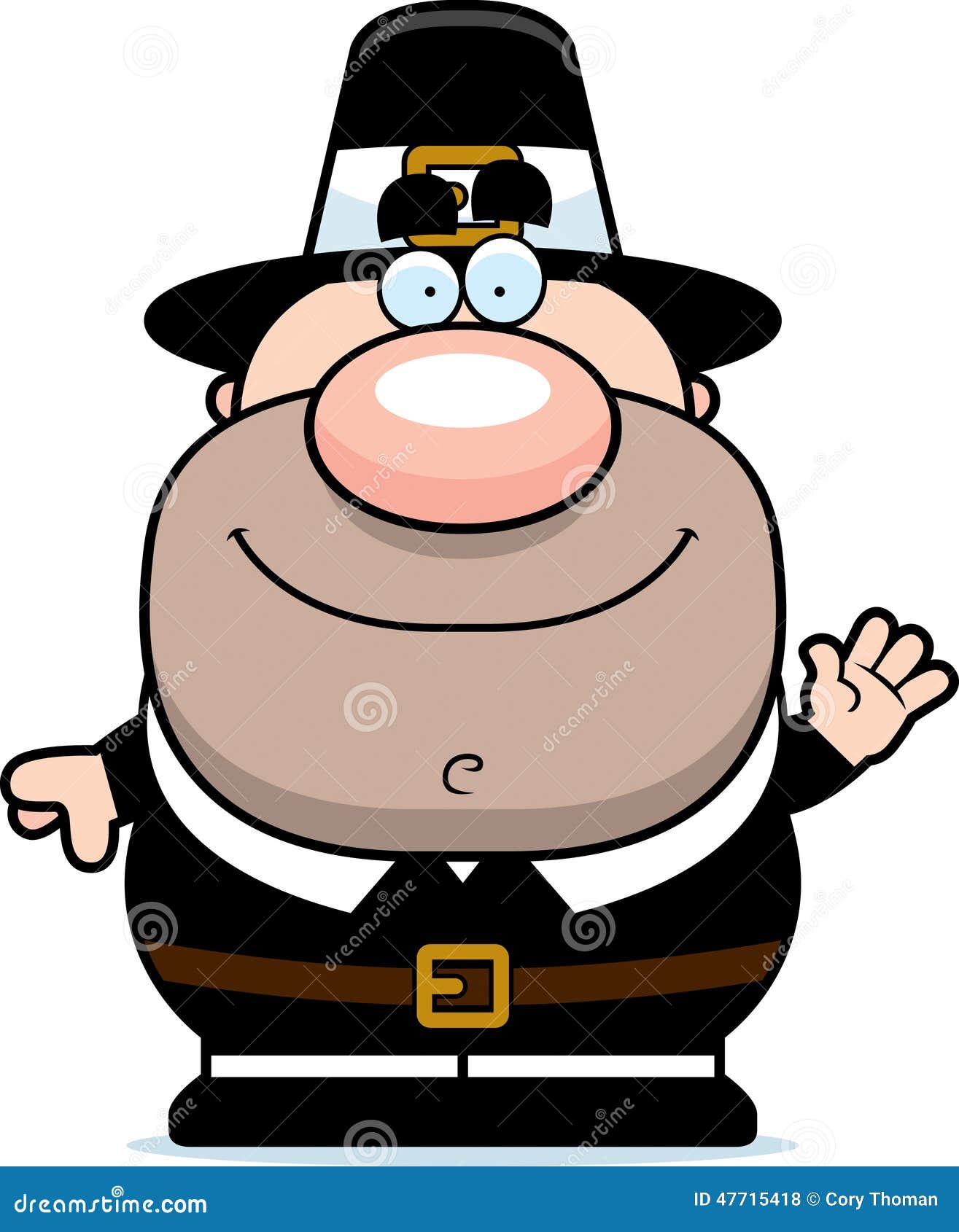 Waving Cartoon Pilgrim stock vector. Illustration of person - 47715418
