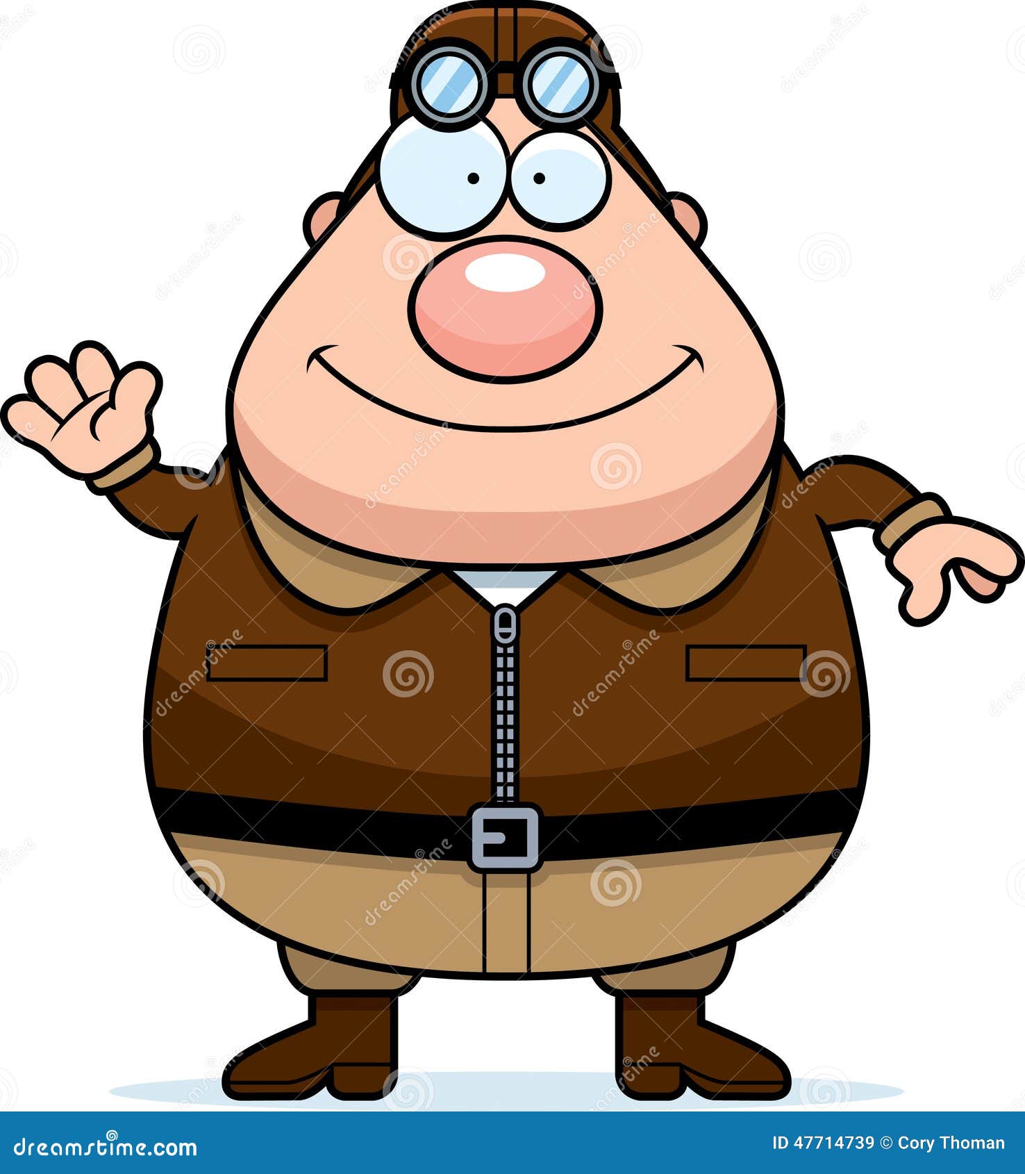 Waving Cartoon Pilot stock vector. Illustration of aviator - 47714739