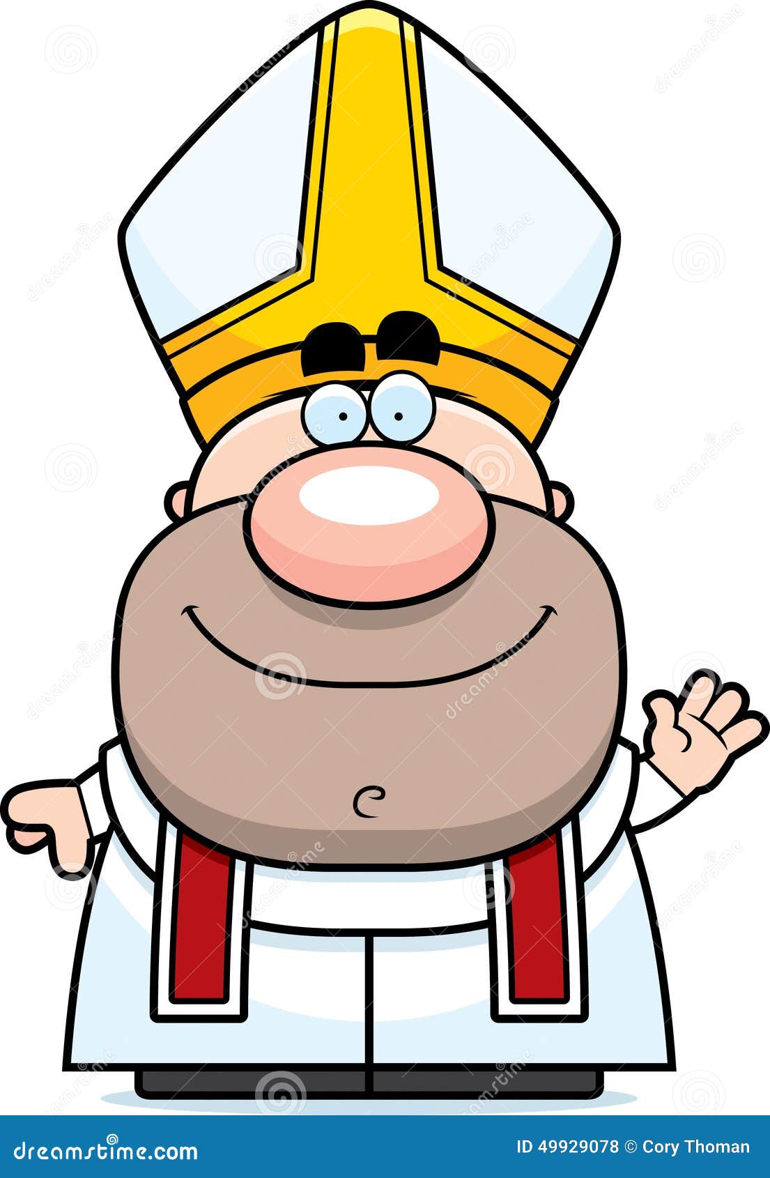 Waving Cartoon Pope stock vector. Illustration of religion - 49929078