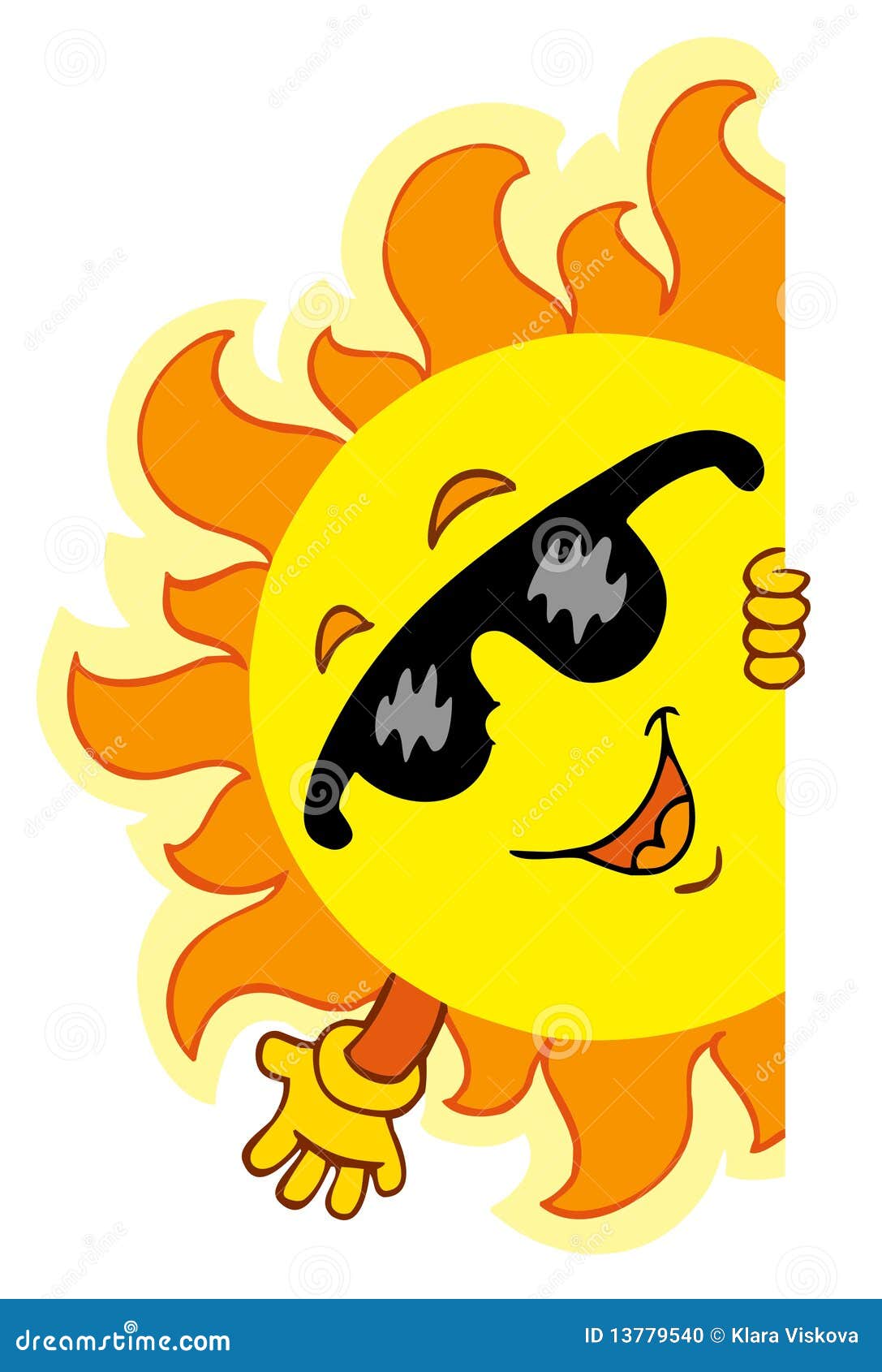 Waving Cartoon Ice Cream Wafer Cone | CartoonDealer.com #124030167