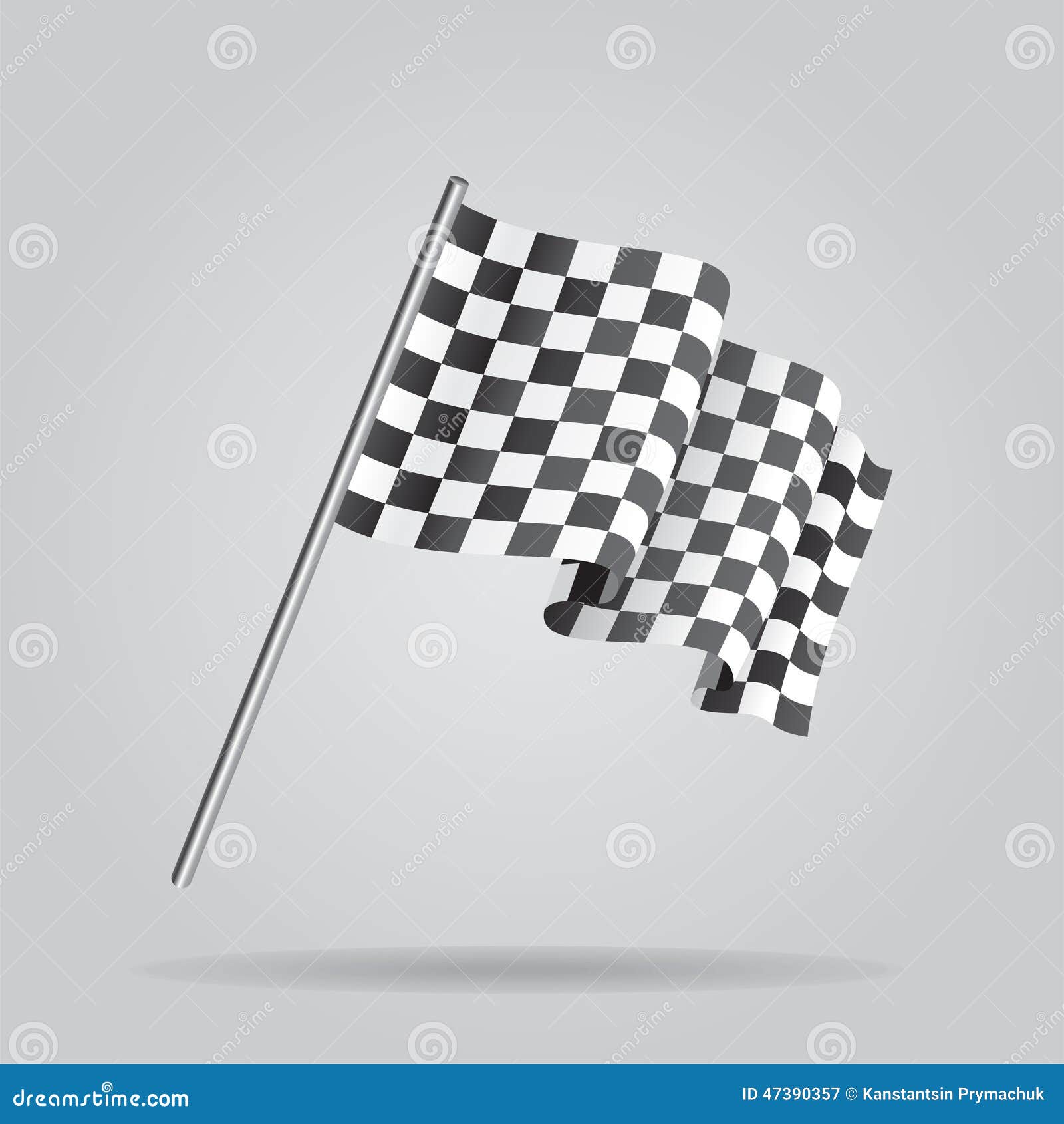 Waving Checkered Racing Flag. Vector Stock Vector - Illustration of ...