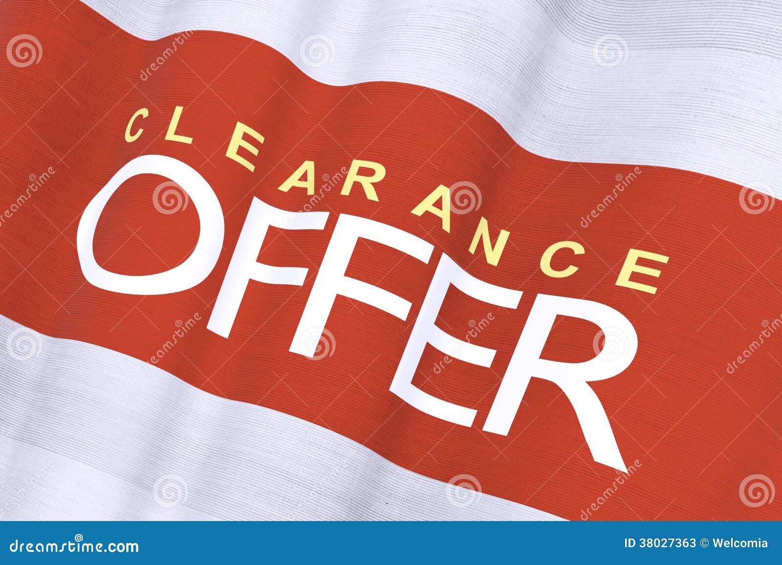 Waving Clearance Offer stock image. Image of object, offering - 38027363