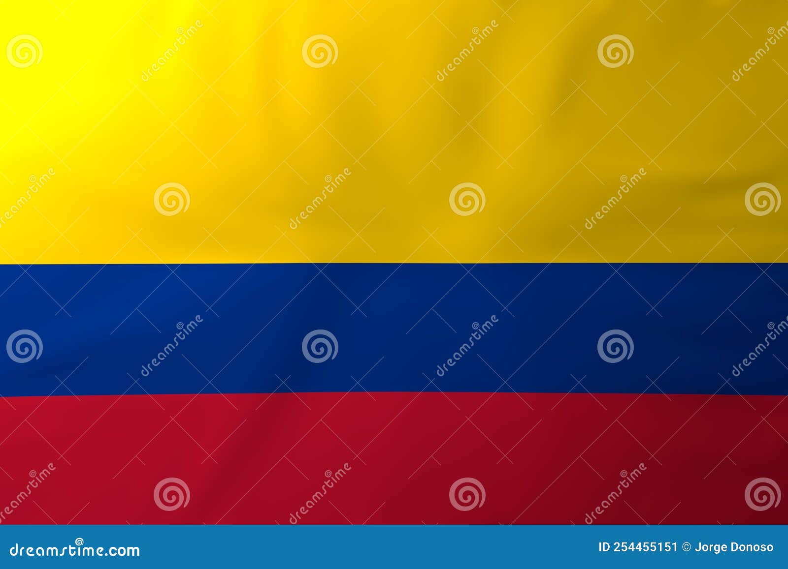 Waving Colombia Flag, 3d Render. Stock Illustration - Illustration of ...