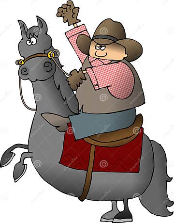 Waving Cowboy stock illustration. Illustration of wave - 2566607