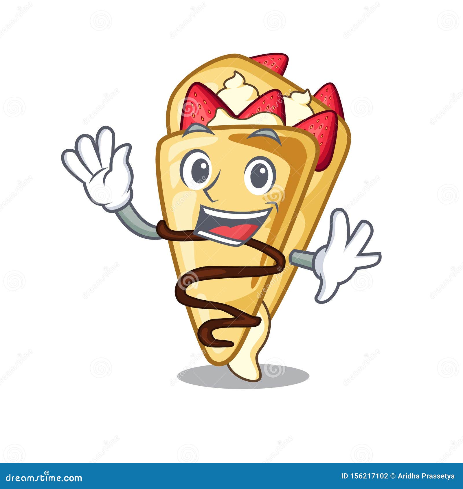 Waving Crepe with in the Cartoon Shape Stock Vector - Illustration of ...