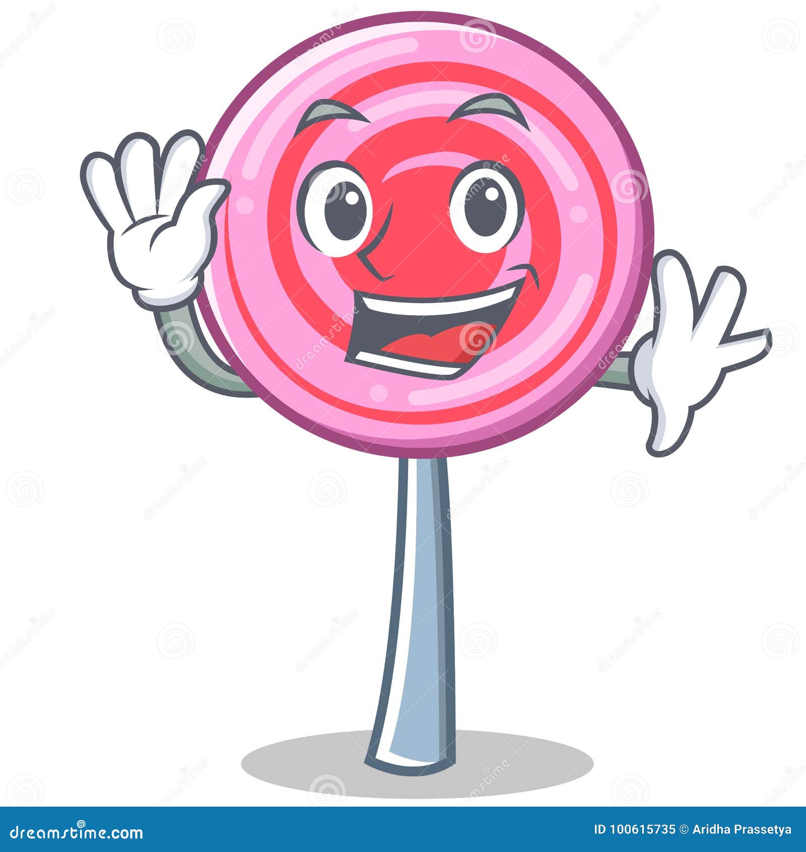 Waving Cute Lollipop Character Cartoon Stock Vector - Illustration of ...