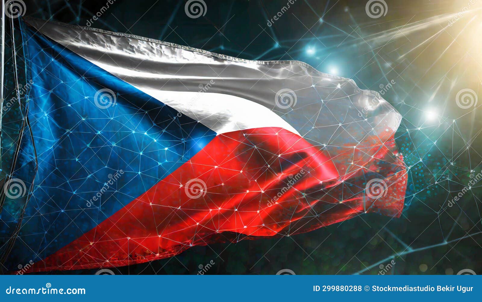 Waving Czechia Flag. stock illustration. Illustration of czech - 299880288