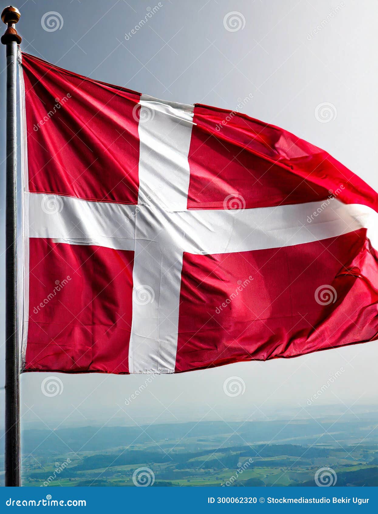 Flag of Denmark stock illustration. Illustration of waving - 300062320